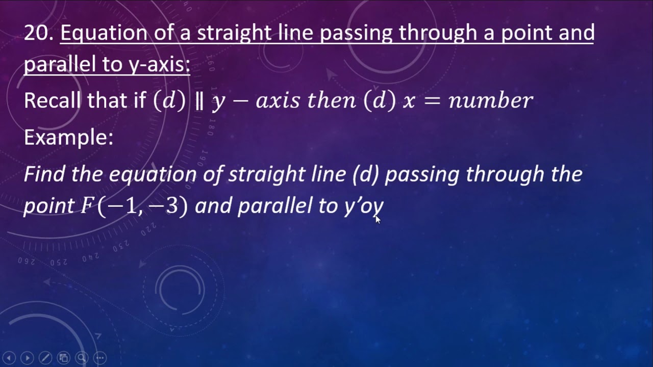 Equation of straight line parallel to y-axis (particular case 2)- Grade ...