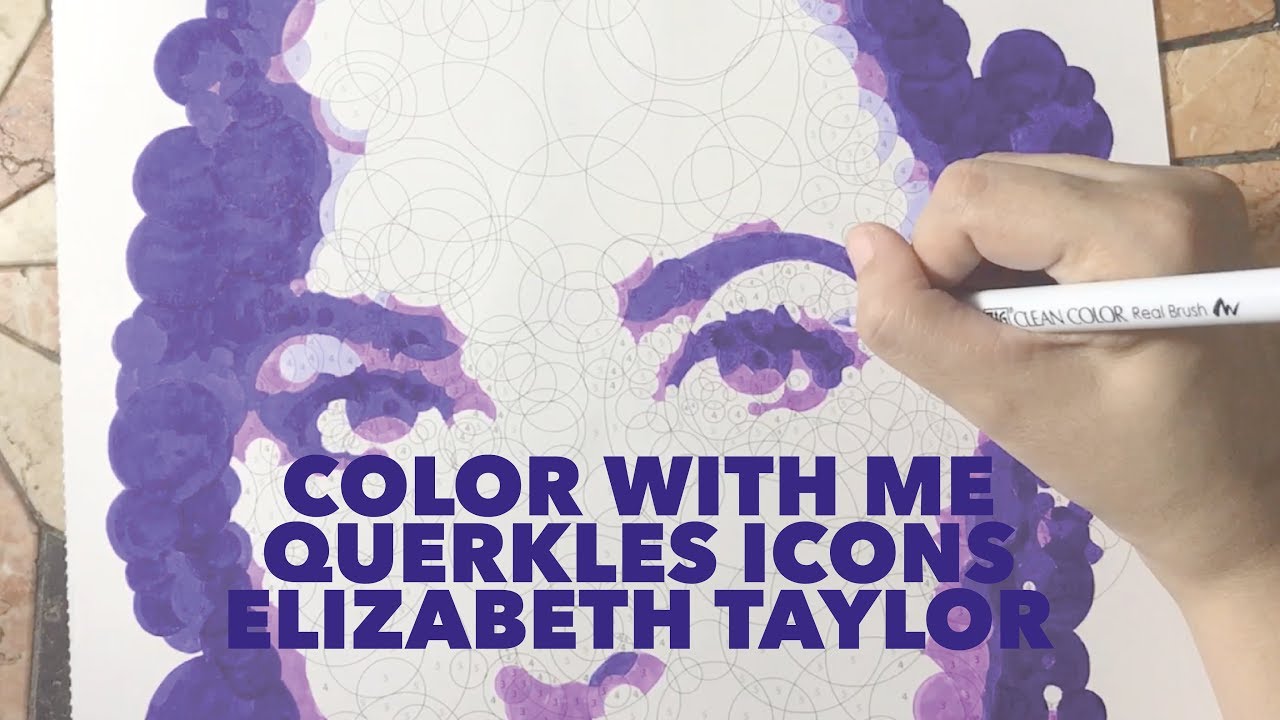 Color With Me 13 - Querkles Icons - Elizabeth Taylor - YouTube