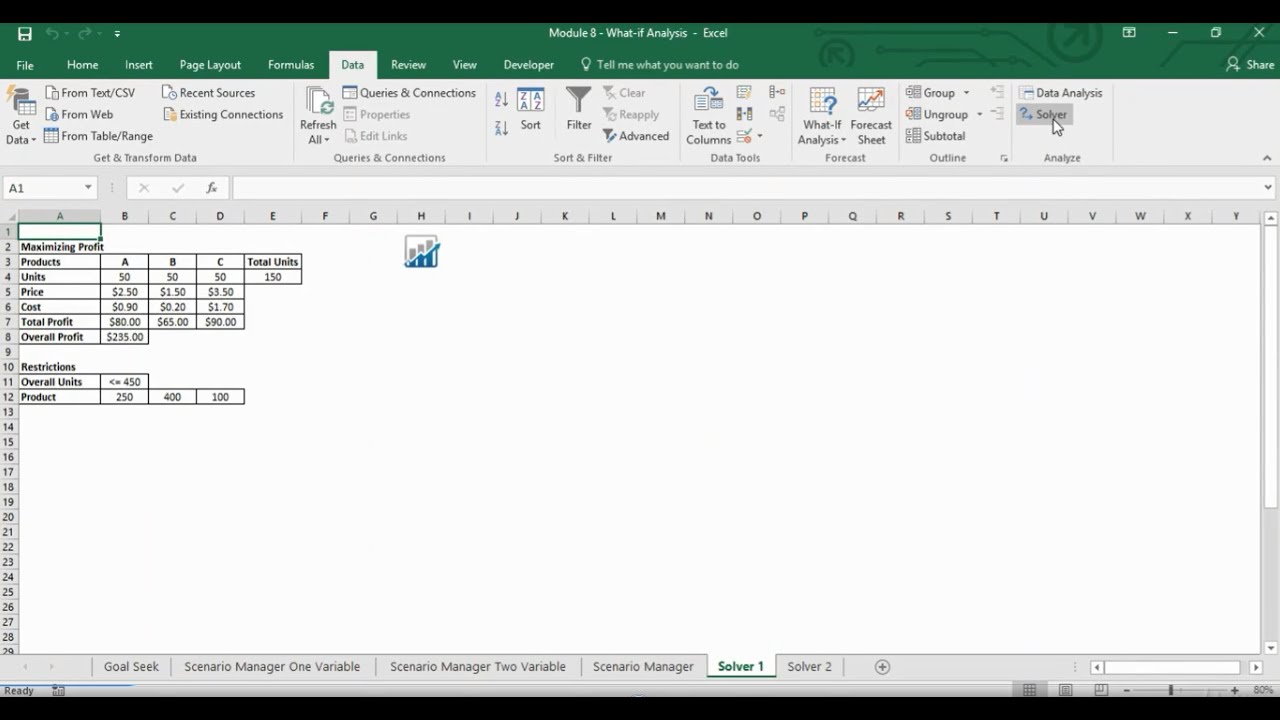 24 Solver What If Analysis YouTube