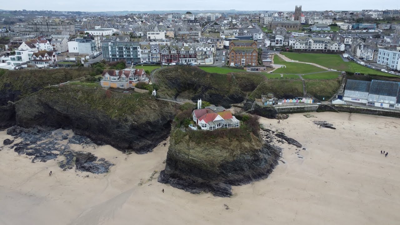 Newquay, Cornwall in Winter from the Air part 1 - YouTube