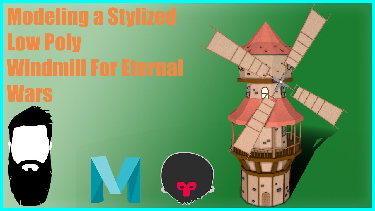 Modeling a low poly stylized Windmill in Maya for Eternal Wars - YouTube
