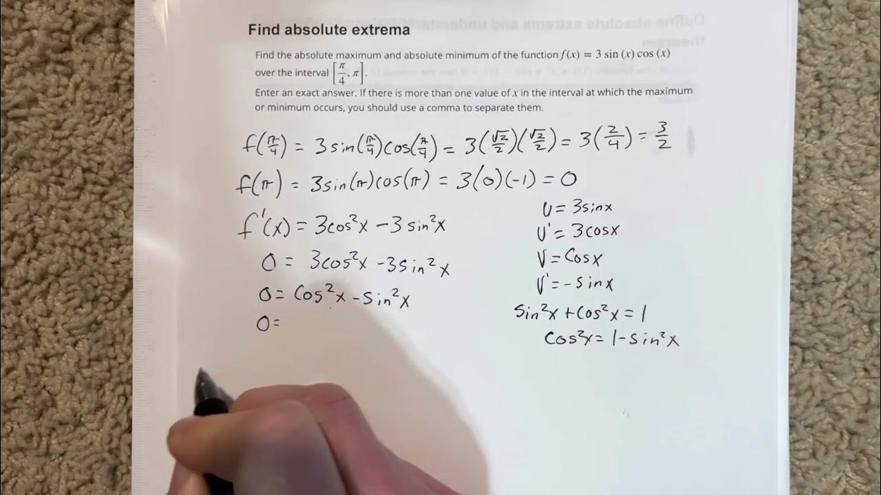 Find absolute extrema - YouTube