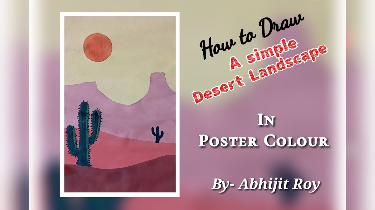 How to draw a Desert Scene 🏜️🌵|| For beginners || Easy and simple ...