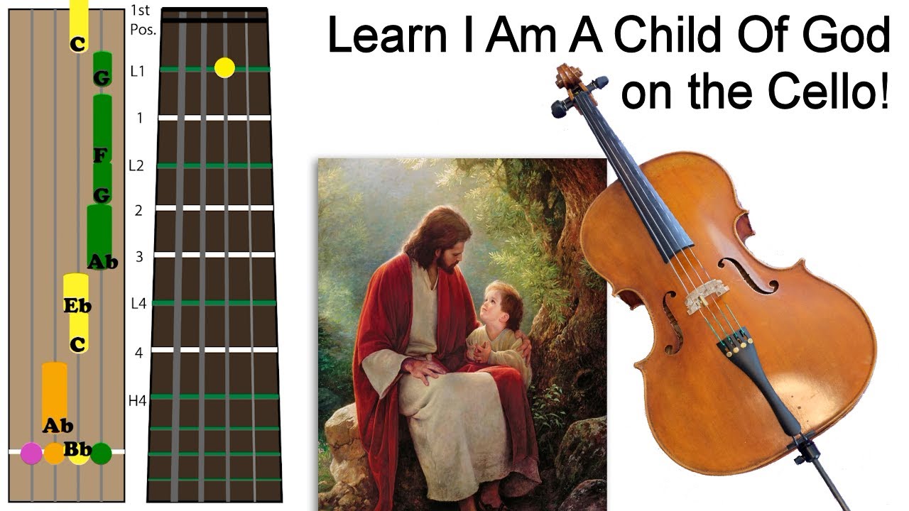 How to Play I Am A Child of God on Cello (Tabs Tutorial) - YouTube