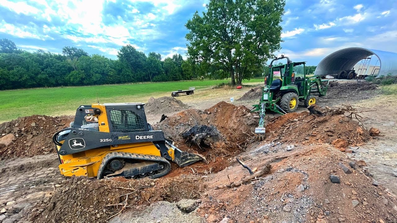 Digging Out a Giant Stump - YouTube