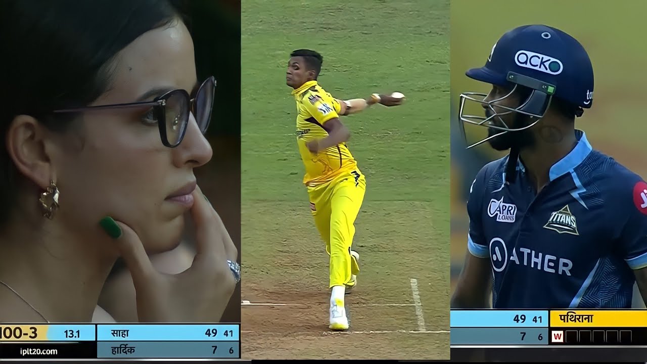 Natasha crying when hardik pandya out by Pathirana Csk vs gt - YouTube
