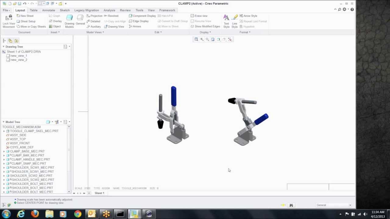 Using Mechanism Snapshots to display different assembly positions on a ...