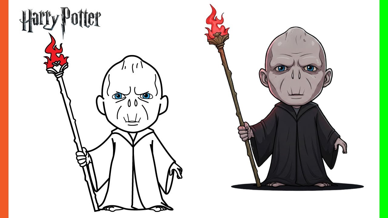 How to Draw Lord Voldemort | Harry Potter Villain Drawing Tutorial ...