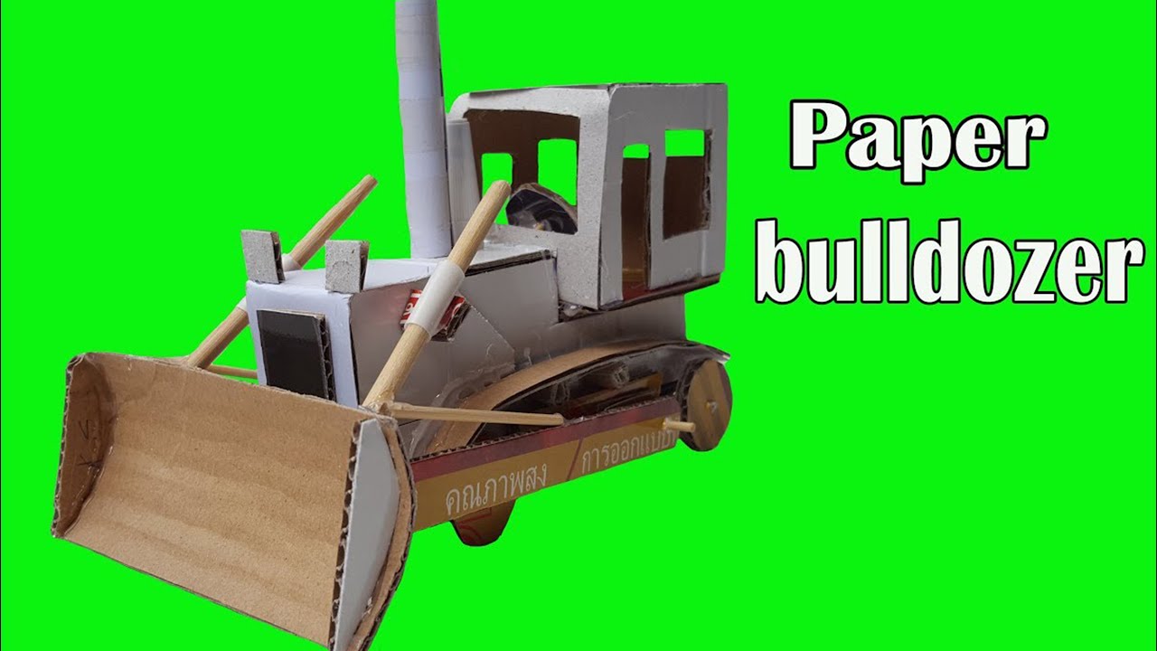 How To Make Cardboard and Paper Bulldozer, DIY Paper - YouTube