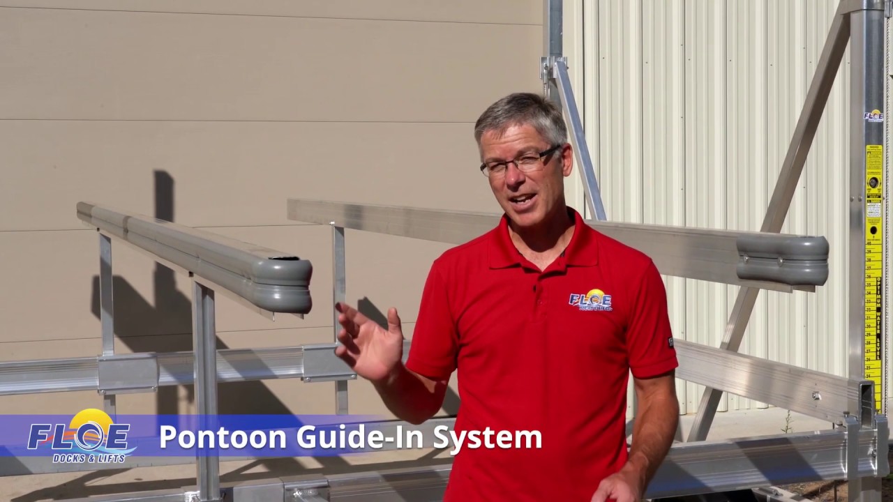 Pontoon full-length bunk/guide in system - YouTube