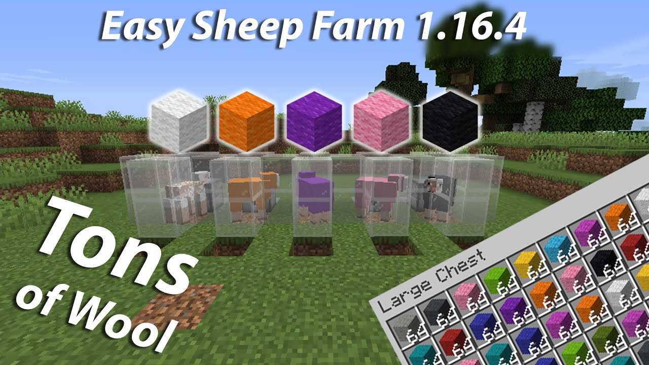 Easy and Simple Fully Automatic Sheep Farm For Minecraft 1.16.4!! - YouTube