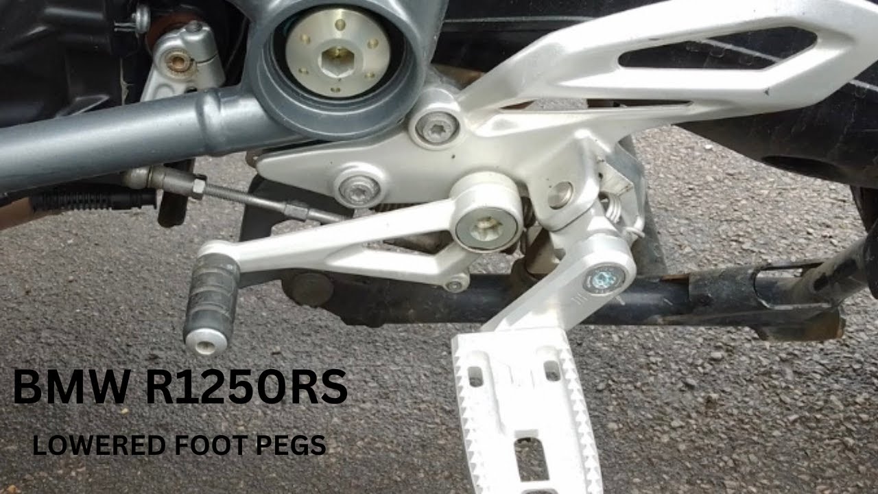BMW R1250RS LOWERED FOOT PEGS - YouTube