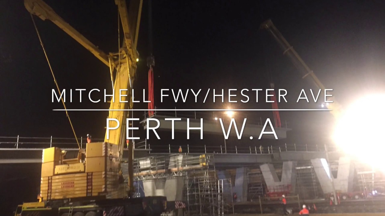 500 ton dual crane lifts(time lapse) Mitchell fwy extension 2016 - YouTube