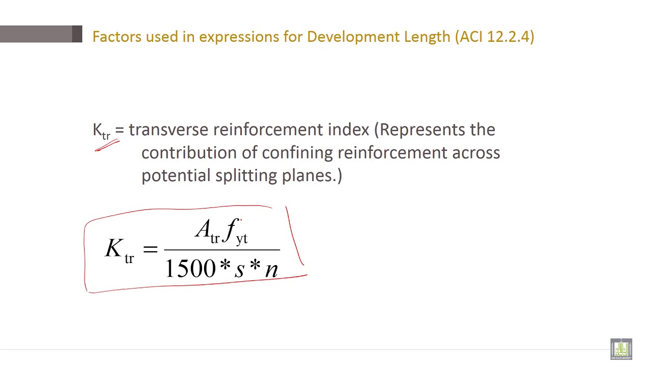 Reinforced Concrete | C6-L8 | Factors used in expressions for ...