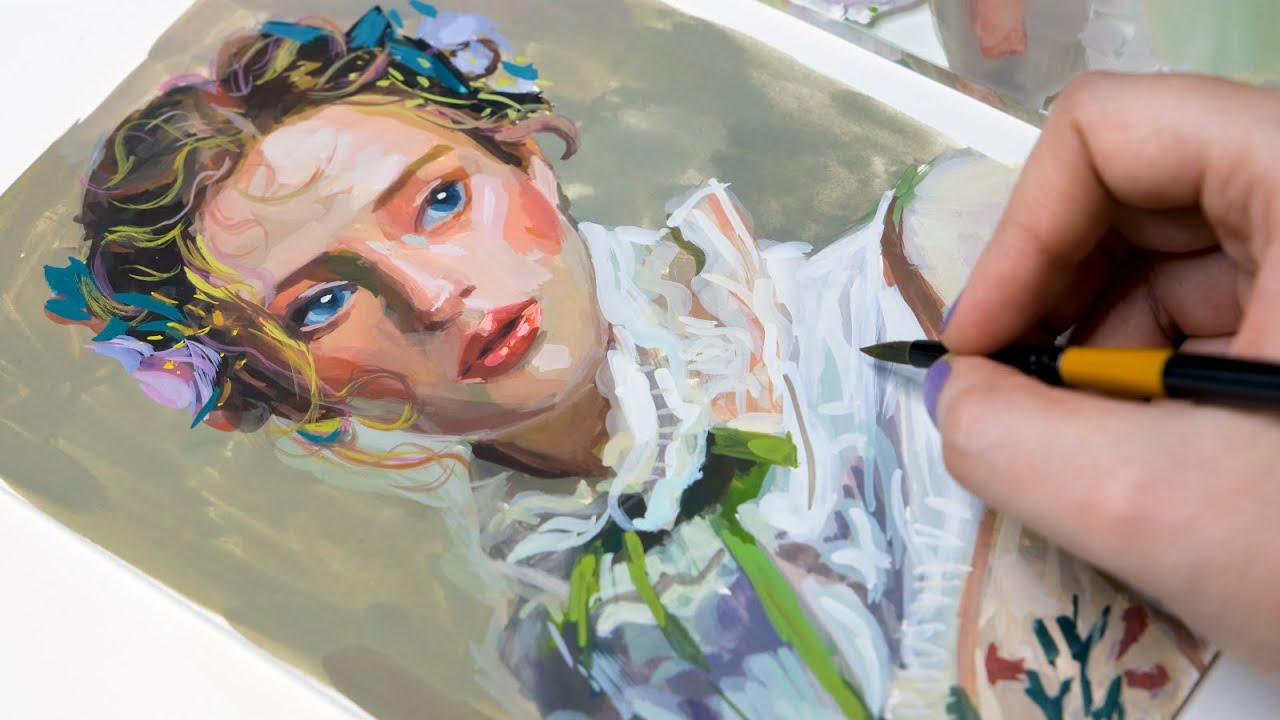 Gouache Portrait Painting | Paint With Me. - YouTube