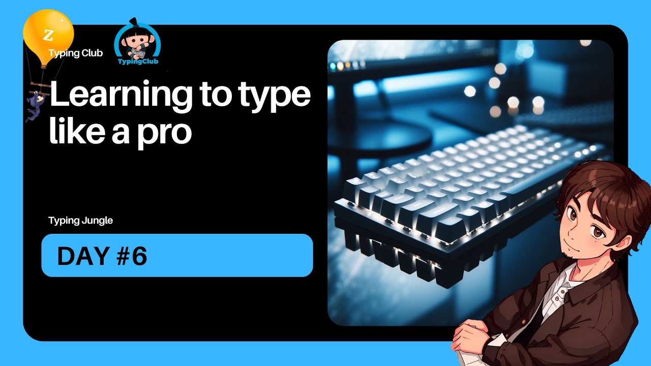 Learning to type like a pro: Day 6 of Typing Club - YouTube
