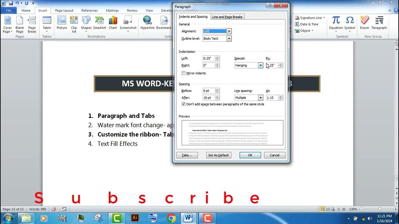 MS Word Tutorial | Part-13 | MS Word Shortcut key class in Advance ...