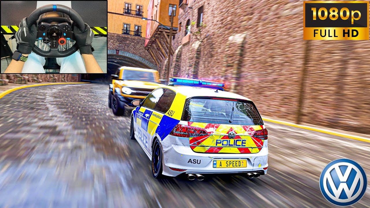 Police chase Volkswagen Golf R l Forza Horizon5 | LOGITECH G29 4K - YouTube
