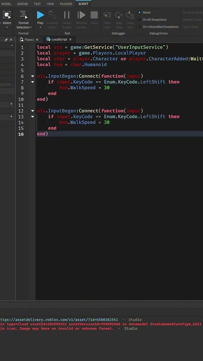 Sprinting script #scripting #code #coding #roblox #studio #robloxstudio #shorts #fy #fyp # ...