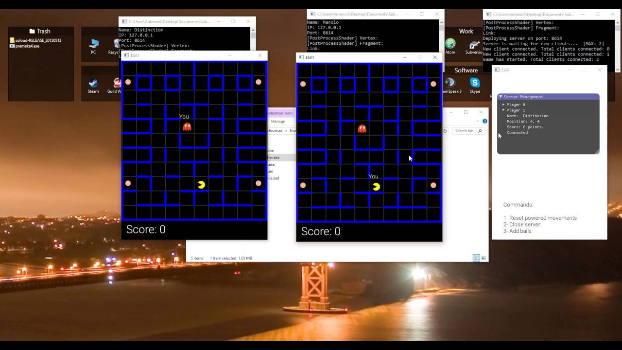 PAC-MAN | C++ & Winsock | Usign UDP and select functions - YouTube