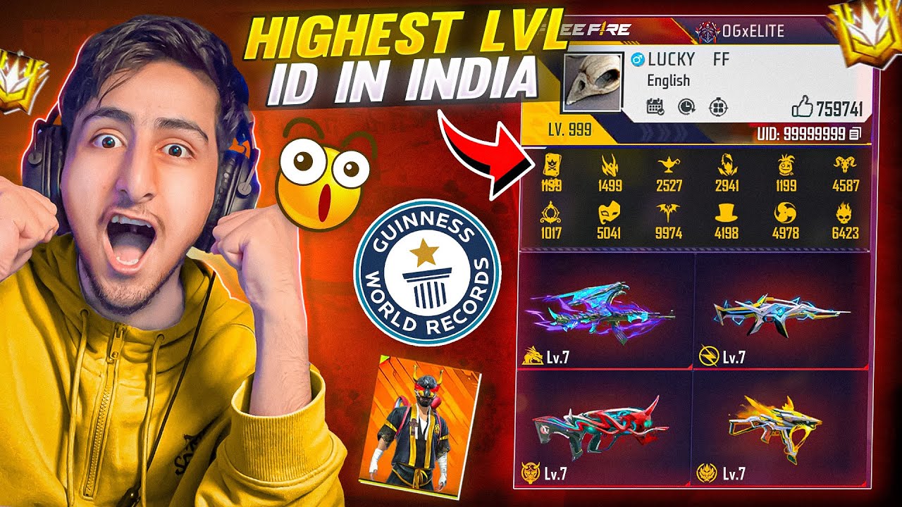 HIGHEST LvL ID In India😍100+ LvL In Free Fire [A_s Gaming] - Free Fire ...