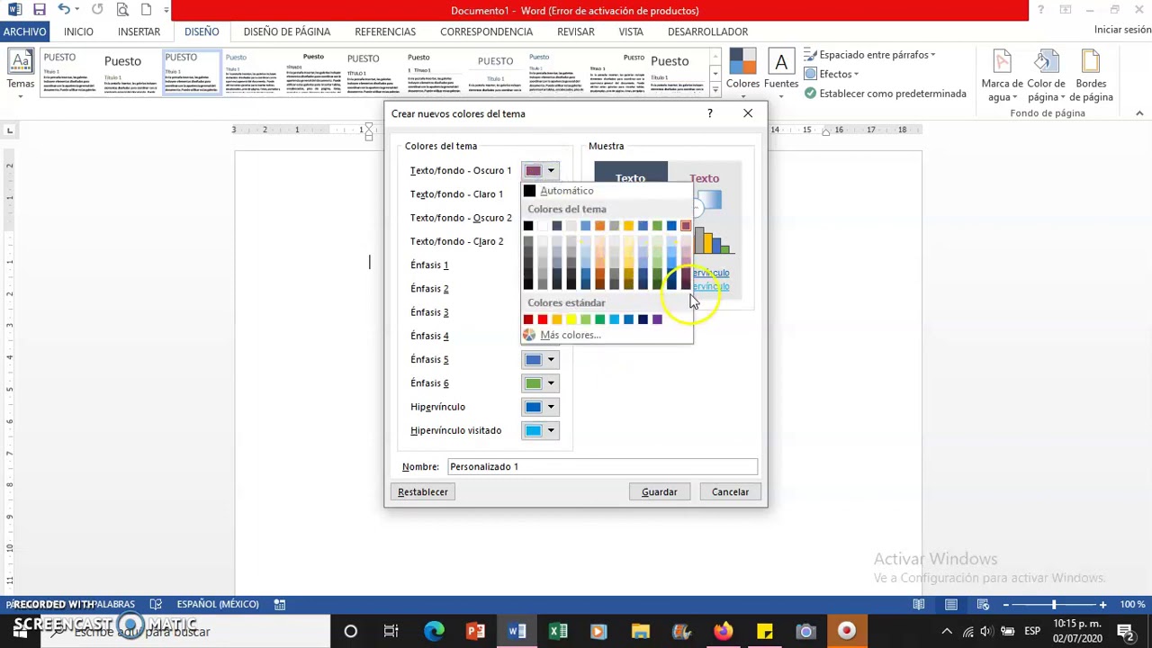 WORD- DISEÑO COLORES, FUENTES, TEMAS - YouTube