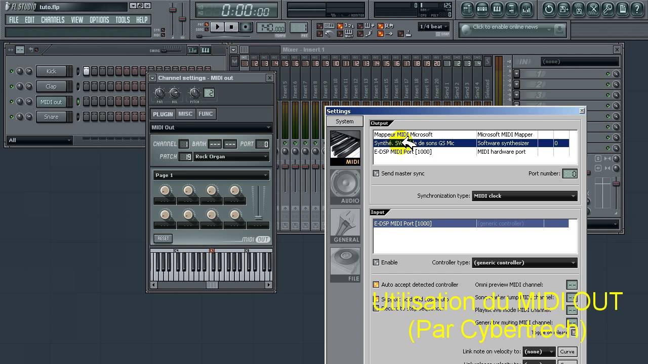 Fl Studio - Utilisation des channels MIDI OUT - CYBERTRECH - YouTube