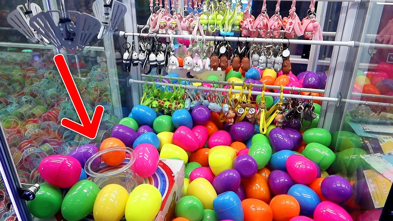 A claw machine full of Mystery Eggs! - YouTube