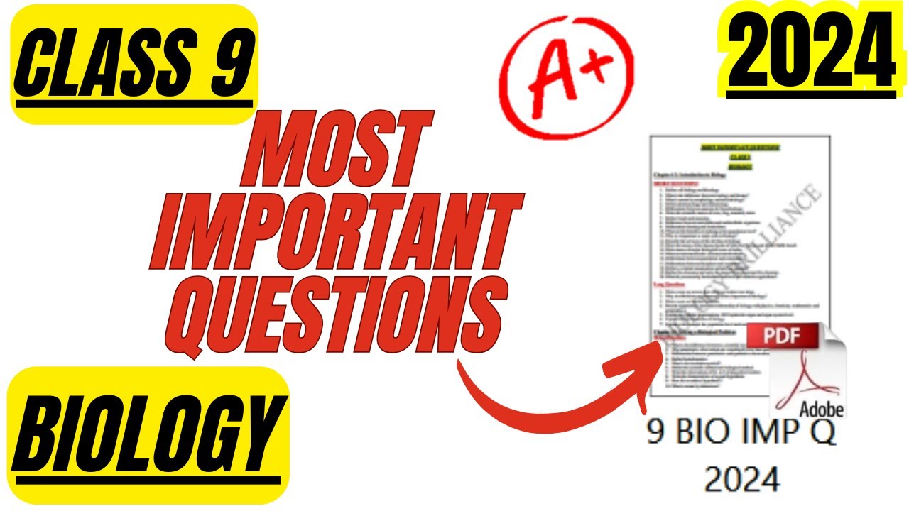 Class 9 Biology Important Questions 2024 Board Exams| Important ...