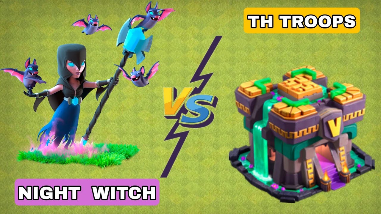 Night Witch Vs Town hall Troops | clash of clans | #clash_of_clans #coc ...