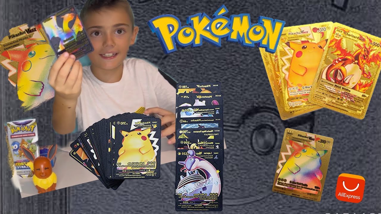 Cartas Pokemon doradas y negras de Aliexpress #PokemonCards #pokemon # ...