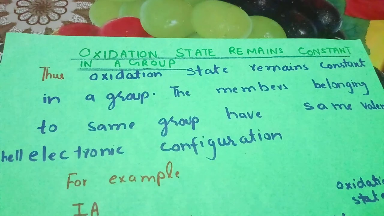 Periodic Trends in oxidation states, Electrical conductance and ...