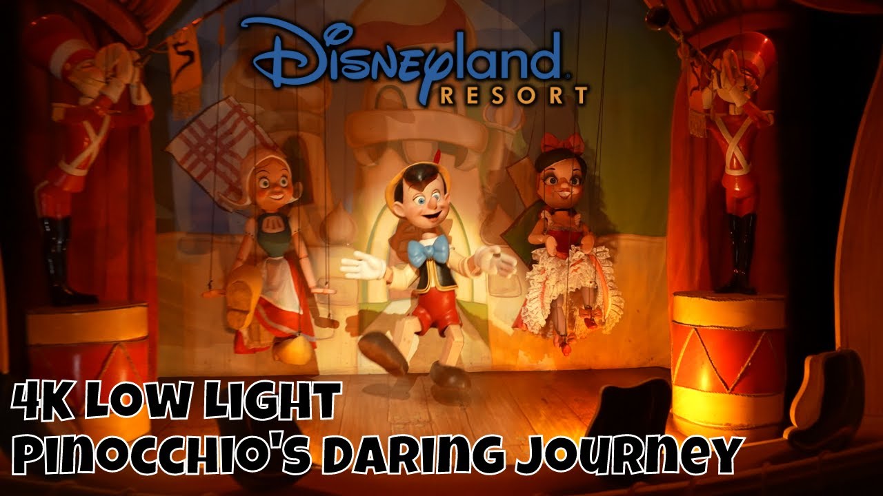 4K Pinocchio's Daring Adventure | POV Low Light Rides Disneyland ...