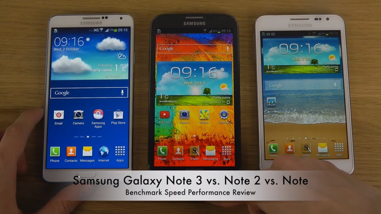Samsung Galaxy Note 3 vs. Note 2 vs. Note - Benchmark Speed Performance ...