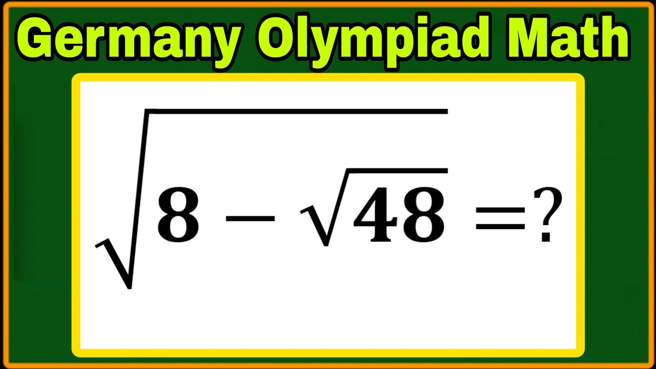 Germany| A Nice Nested Square Algebra Olympiad Math Problem| Math ...
