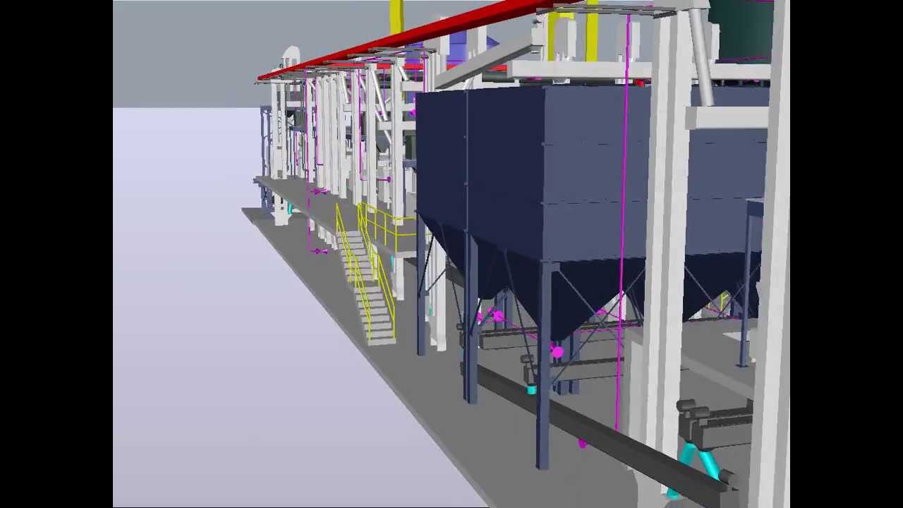 agro industrial rice mill 3d movie design - YouTube