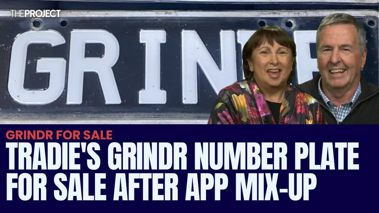 Tradie's Grindr Number Plate For Sale After App Mix-Up - YouTube