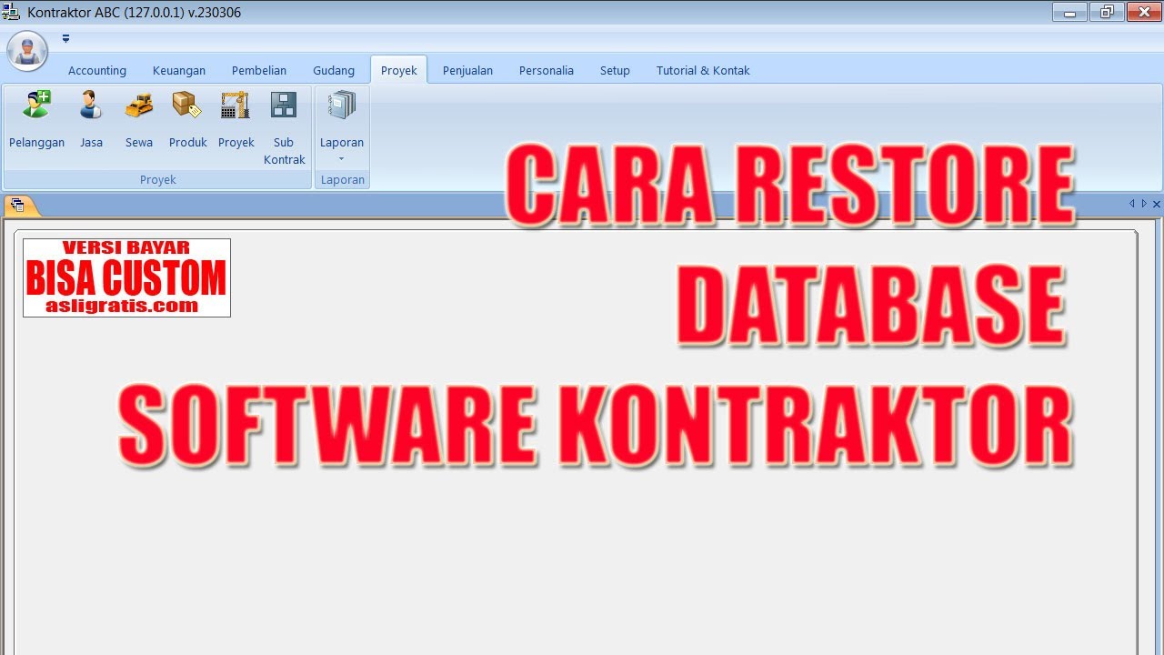CARA RESTORE DATABASE SOFTWARE KONTRAKTOR - YouTube