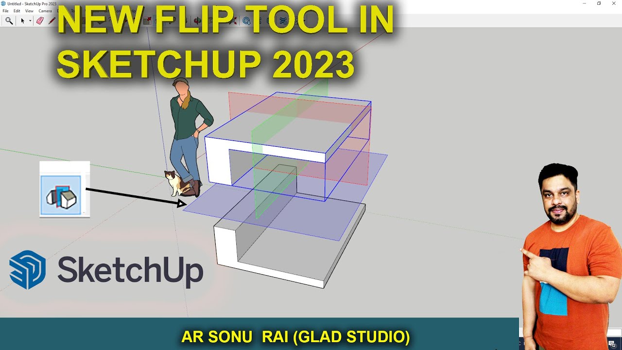 FLIP TOOL In SketchUp 2023 sketchup sketchuptutorial sketchup3d flip-tool-in-sketchup-2023-sketchup-sketchuptutorial-sketchup3d