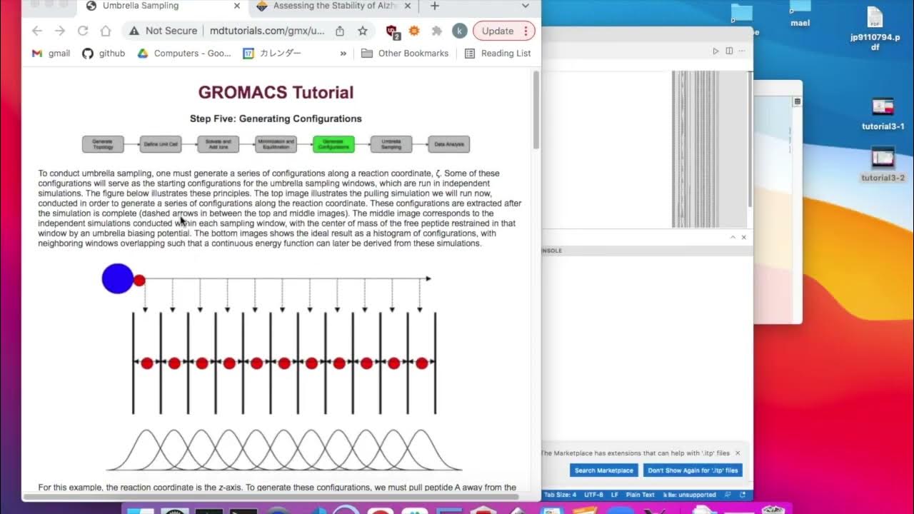 Gromacs tutorial 3 : umbrella sampling - YouTube