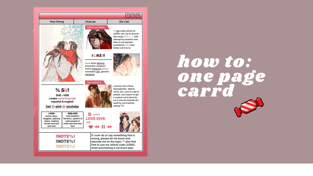 simple; one page carrd tutorial (non pro) - YouTube