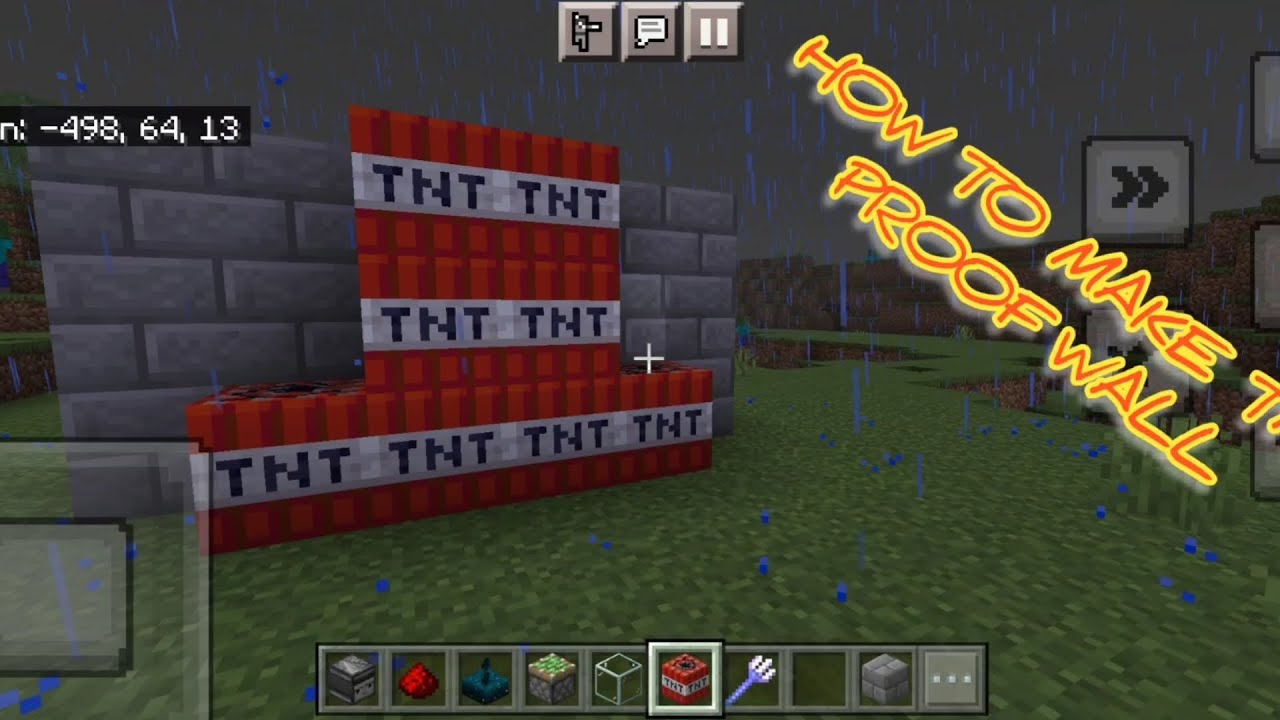 HOW TO MAKE TNT PROOF WALL IN MINECRAFT// - YouTube