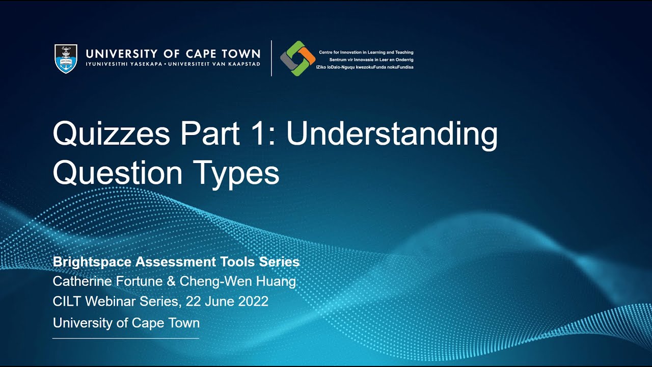 Quizzes Part 1 - Understanding Question Types - YouTube