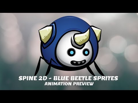 SPINE 2D - BLUE BEETLE GAME ASSET - ANIMATION SPRITES PREVIEW - YouTube