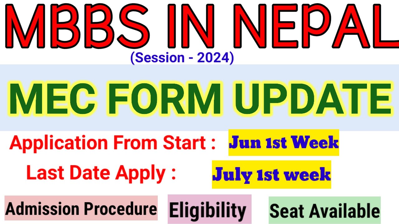 Mbbs In Nepal 2024 | Mec Ragistration Open 2024 | Mec Form Update for ...