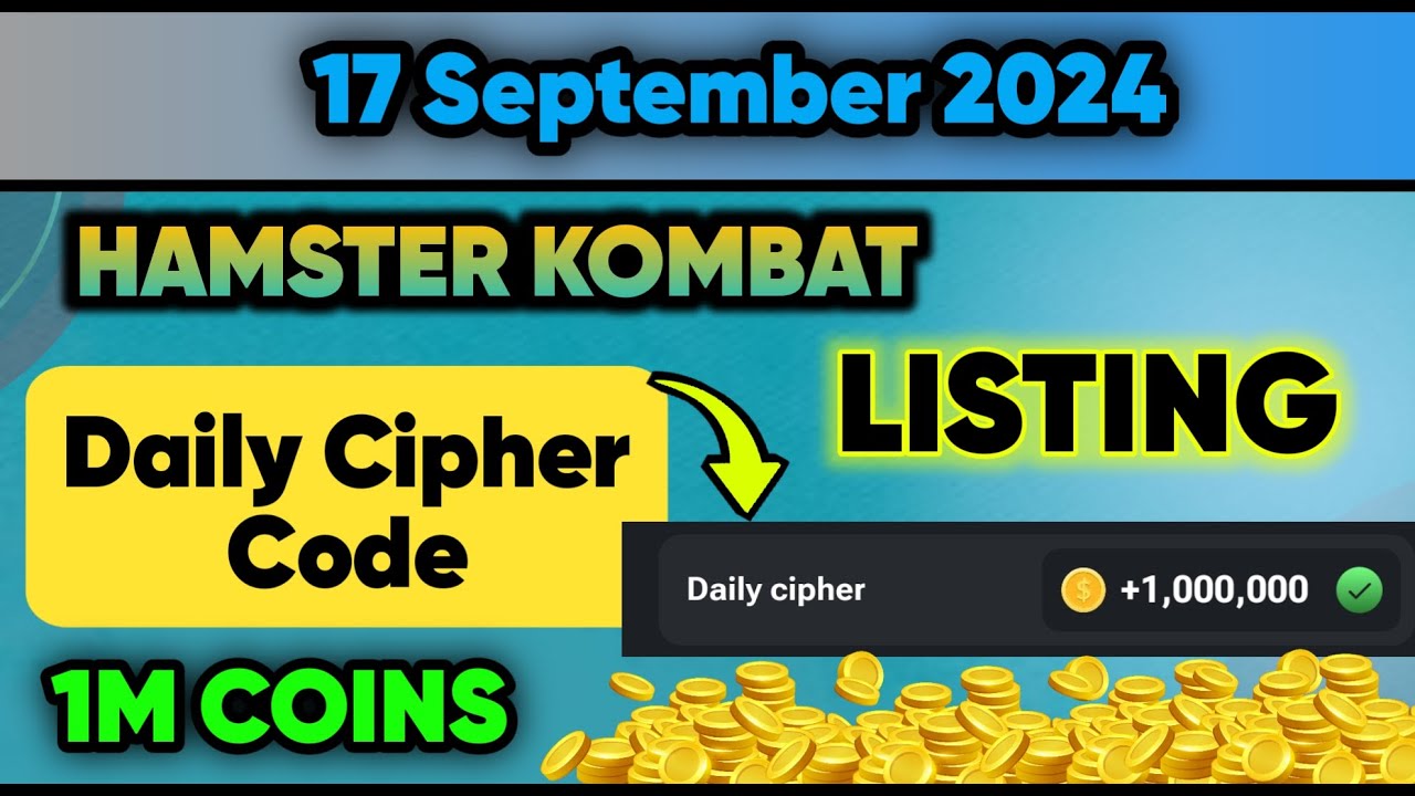 17 September Daily Cipher Code | Hamster Kombat Reward 1M - YouTube
