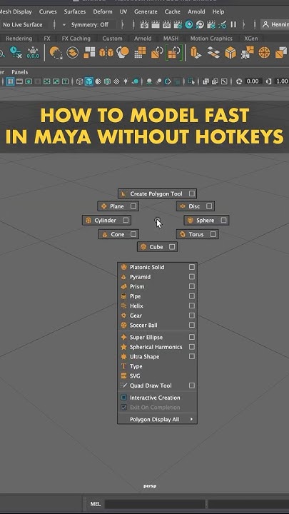 Quick tip for fast modeling in Maya with only a single hotkey - YouTube