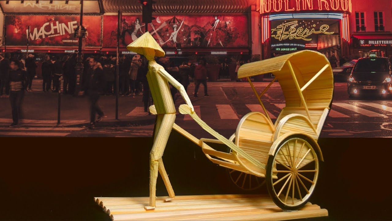 1001 Bamboo Stick Craft Ideas- a Rickshaw- Bamboo Stick Man - YouTube