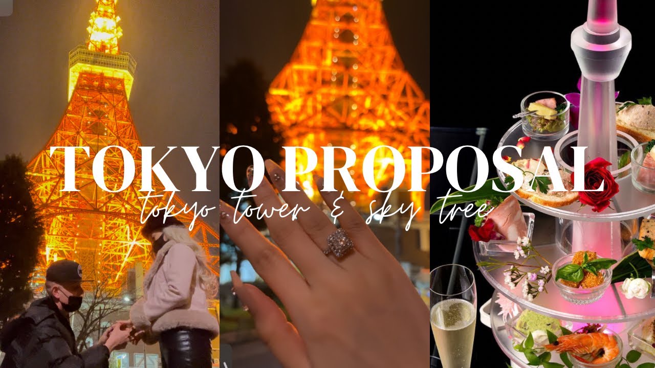 Proposal at Tokyo Tower 🗼 | Top of Tree Sky Lounge Dinner Course - YouTube