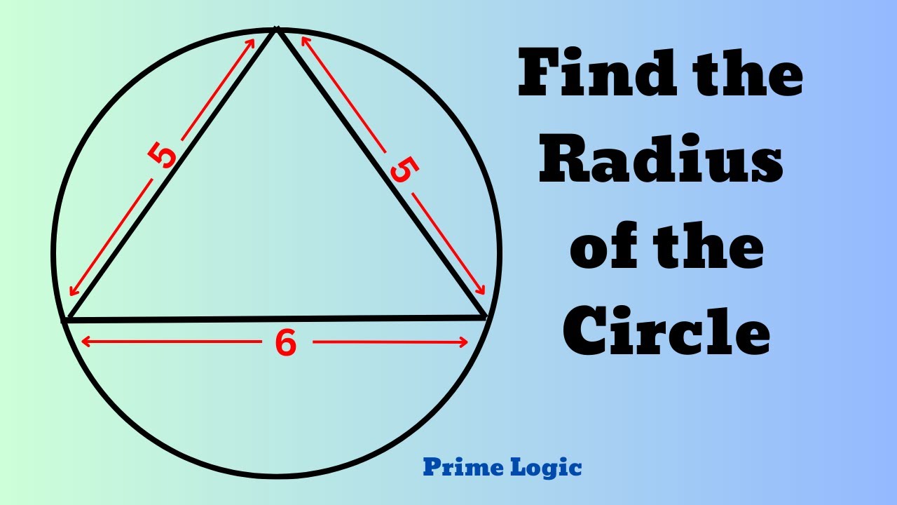 Find the Radius of a Circle with an Inscribed Isosceles Triangle - YouTube